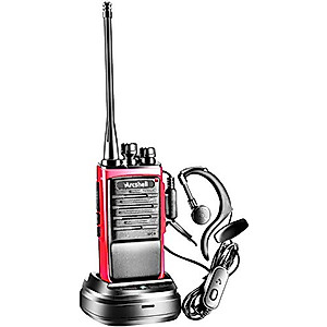 Arcshell Rechargeable Long Range Two-Way Radios with Earpiece 4 Pack Walkie Talkies Li-ion Battery and Charger Included