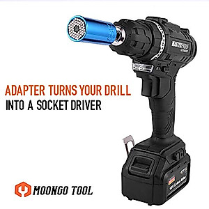 Moongo Tool Universal Socket, Gifts for Dad from Daughter Son - Christmas Gifts for Men, Father/Dad, DIY Handyman, Husband, Guys, Boyfriend, Him, Unique Tools for Men (7-19mm) Power Drill Adapter