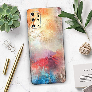 DesignSkinz Grungy Colorful Faded Paint Protective Vinyl Decal Wrap Skin Cover Compatible with The Samsung Galaxy S20 (Screen Trim & Back Glass Skin)