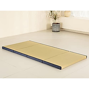 MustMat Thick Tatami Mat Twin XL Floor Mattress Japanese Tatami Bed with Storage Bag 39 x 80 x 2 in (Blue)