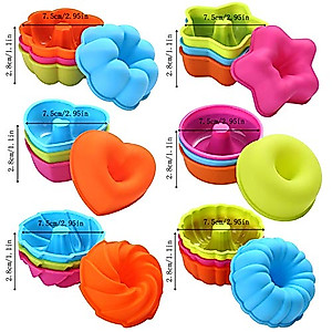 To encounter 24Pack Silicone Molds, Nonstick 2 3/4 inches Donut Mold, Baking Cups, Donut/ Bagel Pan, Muffin, Jello, Oven- Microwave- Dishwasher Safe