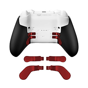 Metal Replacement Thumbsticks for Xbox Elite Controller Series 2 Core,Component Pack Includes 4 Swap Magnetic Joysticks,4 Paddles,1 Standard D-Pads, Accessories Parts for Xbox One Elite 2(Red)