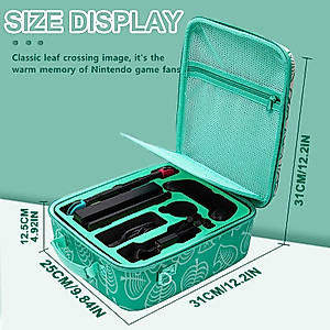 LYCEBELL Travel Carrying Case for Nintendo Switch, Hard Shell Protective Carry Bag [New Leaf Crossing Design]