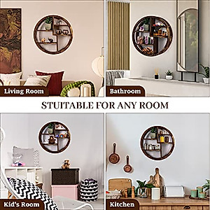 FTUREERA Crystal Shelf Display for Stones, Essential Oils & Whichy Decor, Wall Hanging Decor for Bedroom, Unique Crystal Holder for Meditation Decor