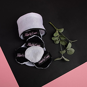 MakeUp Eraser Puff 5pc Set, Reusable and Machine Washable Rounds, Laundry Bag Included,5 Count (Pack of 1)