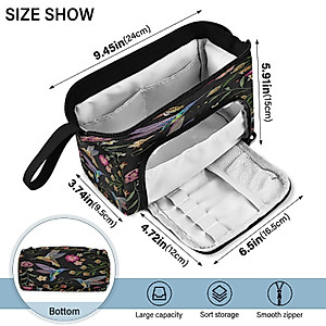 Eionryn Beautiful Hummingbirds Exotic Flowers Pencil Case Big Capacity Pencil Pouch Pen Case Makeup Bag School Office Organizer