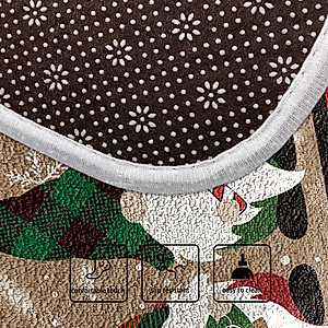 Subently Christmas Kitchen Mats Anti Fatigue Set of 2 Deco Gnome Kitchen Runner Floor Mats Non-Slip Area Carpets Christmas Tree Deer Kitchen Runner Set Country Farmhouse Washable Doorway Sink Bathroom