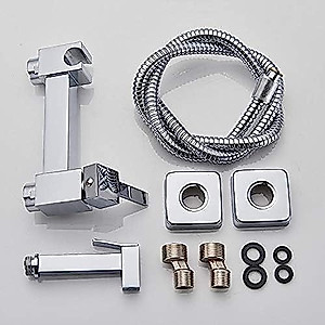 MINJING Bidet Faucet Bright Chrome Handheld Toilet Bidet Sprayer Set Self Cleaning Hand Bidet Faucet Bathroom Hand Sprayer Shower Head