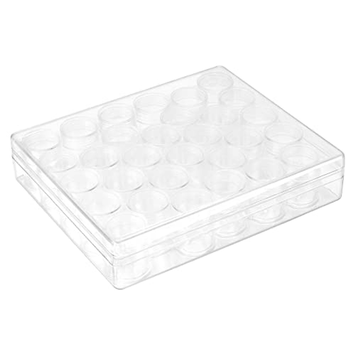 ZEONHEI 4 Pack 30 Jars Embroidery Diamond Painting Storage Containers, Clear Rhinestone Storage Containers with Lids and Stickers, Bead Storage Containers Glitter Organizers for Diamond Art Supplies