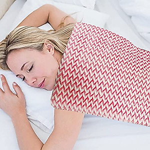 GOQOTOMO Fast-Heating Electric Heating Pad for Back/Waist/Abdomen/Shoulder/Neck Pain and Cramps Relief - 12 Heat Levels, 8 Timers with Countdown, Stay on, Machine Washable-PW01(Pink)