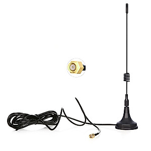 Tonton 2 Pack 10ft 7dBi WiFi Antenna Extension Cable with Magnetic Base for IP Wireless Security Camera and CCTV Wireless Camera System