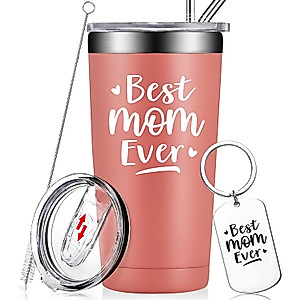 Fufendio Mom Gifts - Best Mom Ever Gifts - Gifts for Mom from Daughter, Son - Valentines, Birthday, Mothers Day Gifts for Mom, New Mom, Bonus Mom - Mom Tumbler Cup 20oz