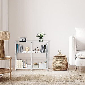 NO MORE TAG 3 Tier End Tables, 3 Shelf Wooden Storage Shelf Small Bedside Table for Office, Premium Wood Coffee Table for Living Room, Kitchen, Home Office, Balcony (White， 1pcs)