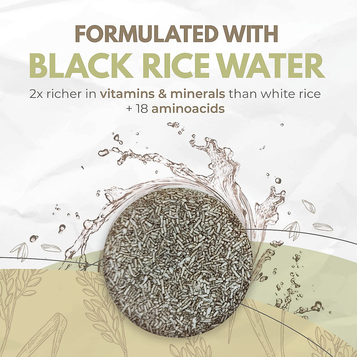 AIRNEX Black Rice Water Shampoo - Fermented Rice Water, Argan Oil & Murumuru Butter for Hair Growth, Moisture & Shine - Set of 2 Bars + Cotton Bags - Sulfate-Free, All-Natural (4.04 oz)