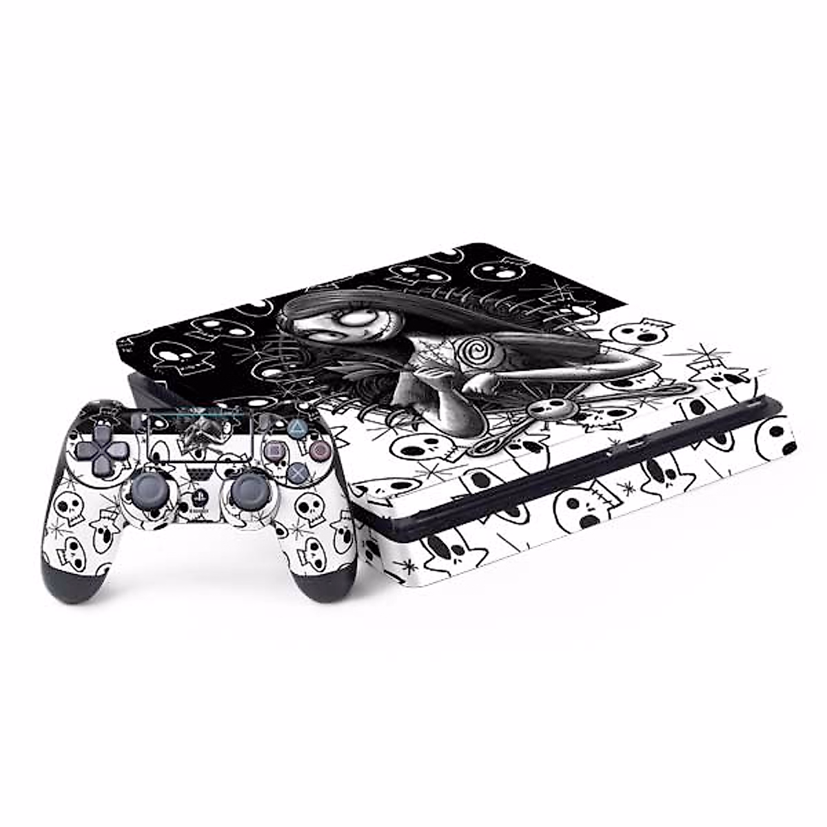 Skinit Decal Gaming Skin Compatible with PS4 Slim Bundle - Officially Licensed Disney The Nightmare Before Christmas Sally Art Design