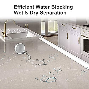 QYDKWK 59 Inch Shower Water Dam Shower Threshold Silicone Water Barrier Self-Adhesive Shower Water Stopper Splash Guard Keeping Dry and Wet Separation for Bathroom and Kitchen