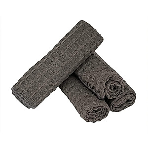 watchget Microfiber Cleaning Cloth,Barista Micro Cloth 4 Pack-Microfiber Barista Towels Espresso Towel Espresso Machine Cloths, Steam Wand Cloth, Kitchen Cleaning Cloth Waffle Weave Dark Grey(12"x12")