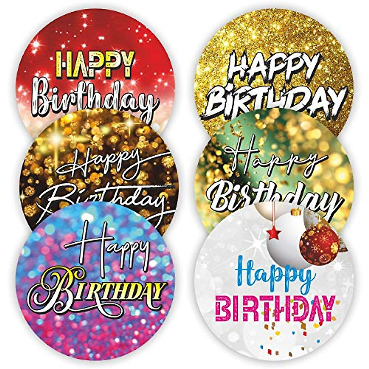 PARTH IMPEX Happy Birthday Stickers Seals Labels (Pack of 120) 2" Large Round for Gift Envelopes Cards Boxes
