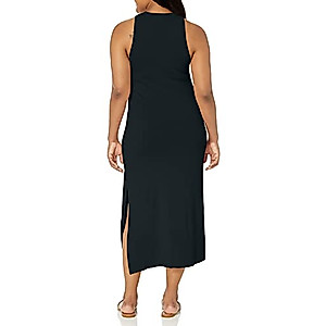 The Drop Women's Gabriela Halter Neck A-Line Side Slit Maxi Dress, Black, XL
