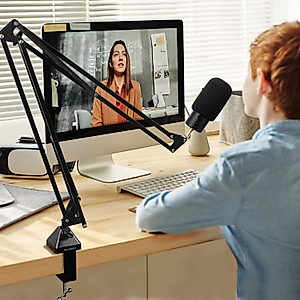 Heavy-Duty Metal Table Mount Clamp, Desk Table Mount C Clamp For Microphone Mic Suspension Boom Scissor Arm with Adjustable Screw, Fits up to 2.48 inches/6.2cm Desktop Thickness by SUNMON