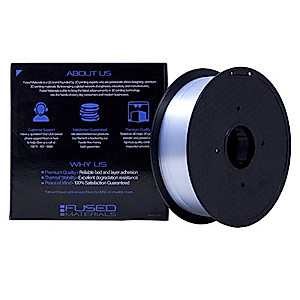 Fused Materials Transparent PC+ 3D Printer Filament - 1kg Spool, 1.75mm, Dimensional Accuracy +/- 0.03 mm, (Trans PC Plus)