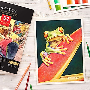 Arteza Watercolor Paper 9x12 Inch, Pack of 2, 64 Sheets (140lb/300gsm), Cold Pressed Art Sketchbook Pad, Art Supplies for Painting & Drawing, Wet, Mixed Media