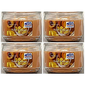 Mainstays 11.5oz Scented Candle, Peach & Mango 4-Pack