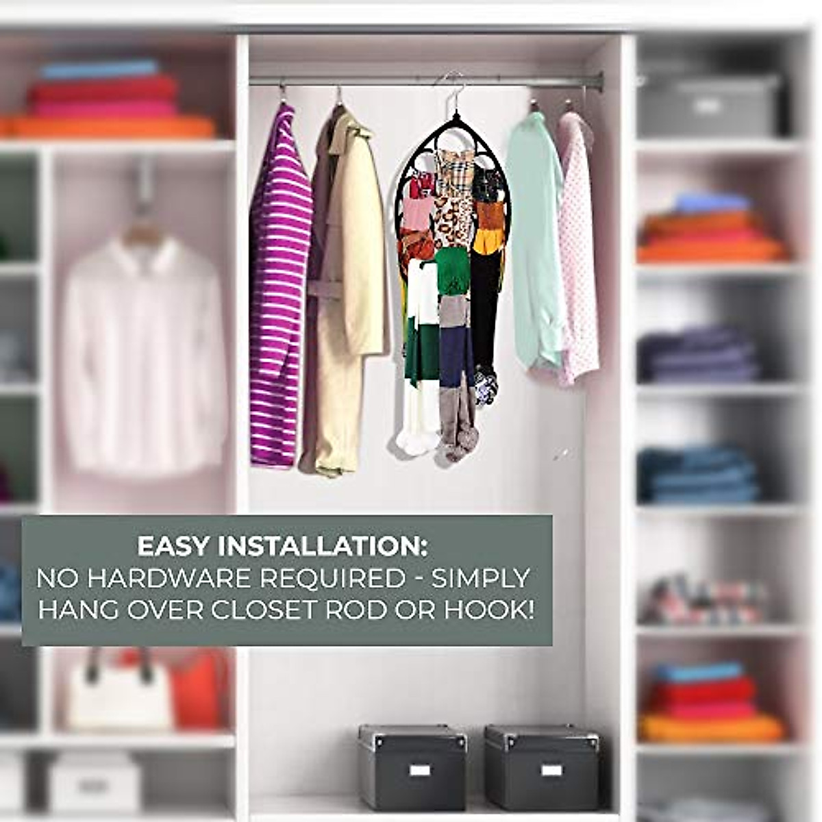 Petenina Scarf Hanger Organizer - Scarf Organizer for Closet - Scarf Hangers for Closet – Hijab Hanger Organizer – Space Saving Hijab Organizer, Scarves Hanger Organizer, Stole Hanger & More!