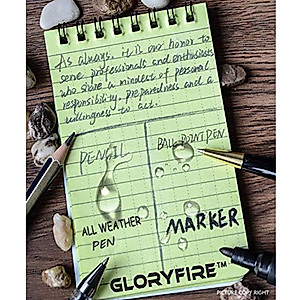 GLORYFIRE Waterproof Notebook All Weather Shower Pocket Tactical Notepad with Cover Steno Pad Memo Book (black 5pcs)
