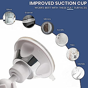 Fogless Shower Mirror for Shaving with Upgraded Suction, Anti Fog Shatterproof Surface and 360° Swivel - Includes Optional Hook Accessory To Transform Suction Mirror Into Hanging Mirror - 6.3" x 6.3"