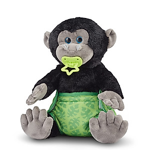 Melissa & Doug 11-Inch Baby Gorilla Plush Stuffed Animal with Pacifier, Diaper, Baby Bottle