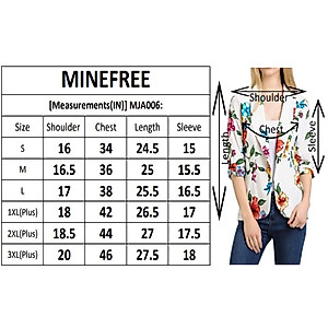 MINEFREE Women's 3/4 Ruched Sleeve Lightweight Work Office Blazer Jacket Berry L