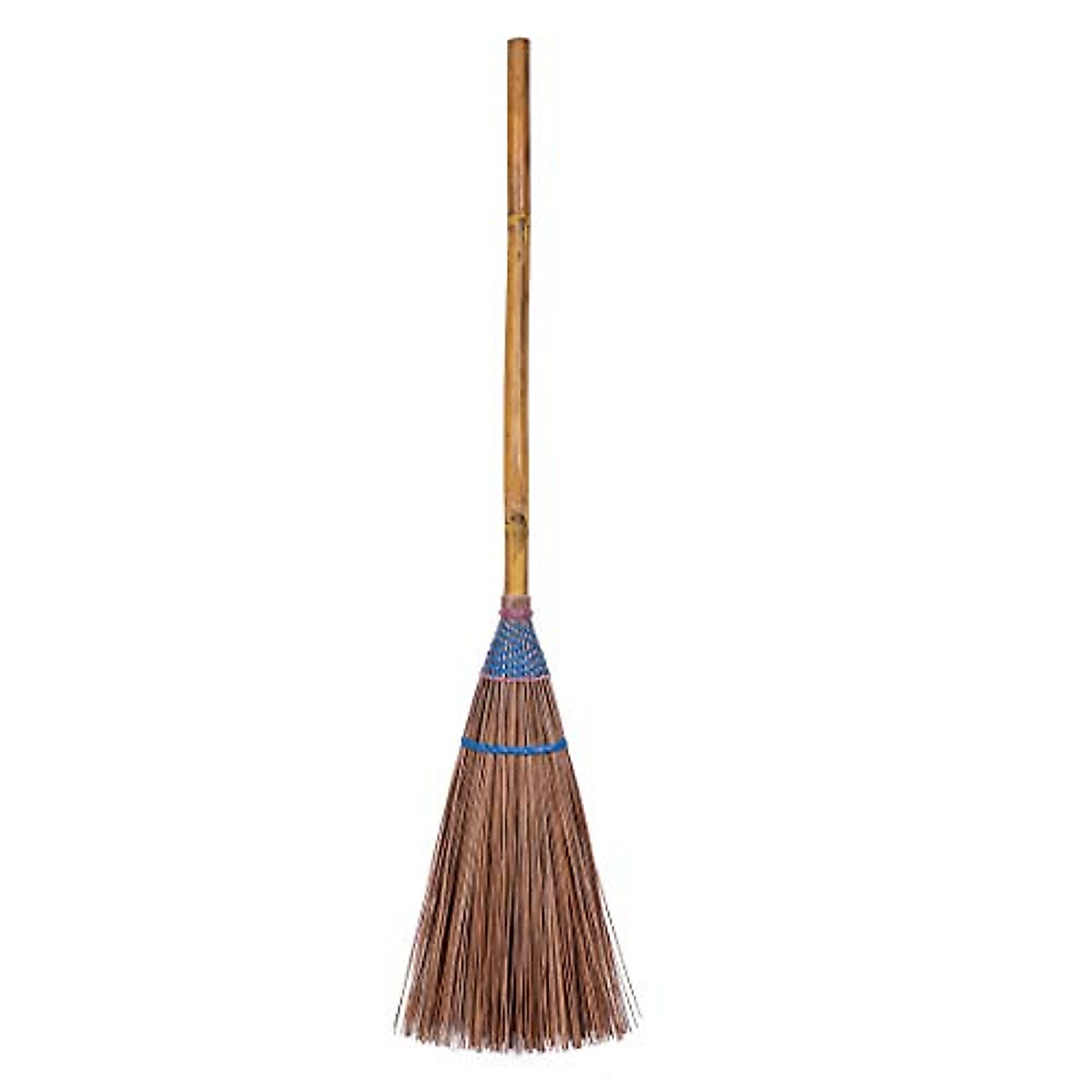 Heavy-Duty Coconut Leaf Stick Broom Outdoor Indoor Commercial Perfect for Lobby Mall Market Floor Garage Courtyard