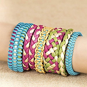 Craftabelle – Suede, Braid, & Leatherette Creation Kit – Bracelet Making Kit – 25pc Jewelry Set with Colored Straps – DIY Jewelry Kits for Kids Aged 8 Years +