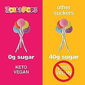 Zollipops Clean Teeth Lollipops - AntiCavity Sugar Free Candy with Xylitol for a Healthy Smile Great for Kids, Diabetics and Keto Diet. Natural Fruit Variety, 3.1 Ounce
