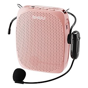 SHIDU Wireless Voice Amplifier for Teachers, Mini Voice Amplifier with UHF Microphone Headset,1800mAh Rechargeable 10W Personal Portable Speaker Suitable for Coaches, Tour Guides, Speeches, Outdoors