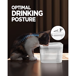 Ciays 106oz/3L Cat Water Fountain, Large Automatic Pet Fountain Dog Water Dispenser with Ultra Quiet Pump for Cats, Dogs, Multiple Pets, 3 Replacement Filters Included, White