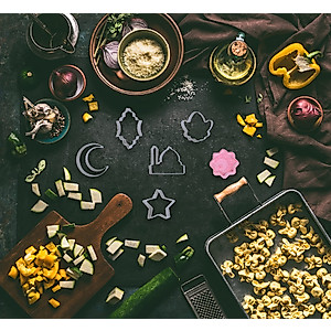 Kavoc 12 Pieces Eid Mubarak Cookie Cutters with Plunger Stamps Set, Ramadan Islamic Muslim Biscuit Molds Star Lantern Moon 3D Cookie Stamper for Eid Mubarak Decor Muslim Party Baking Supplies (Eid)