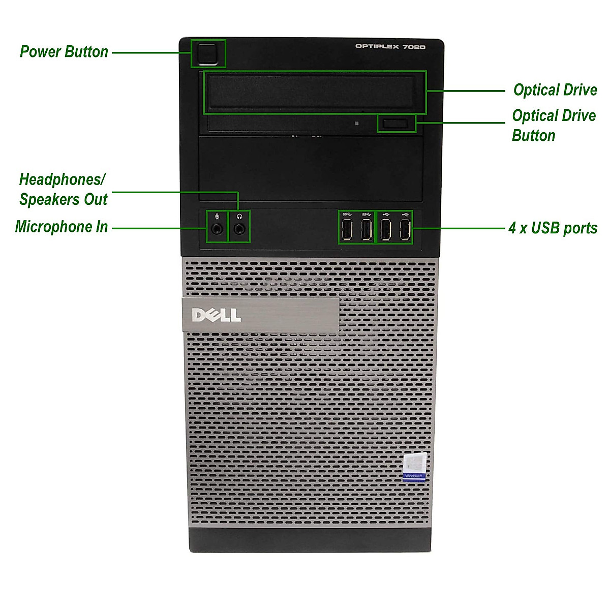 Dell OptiPlex 7020 Tower Computer Desktop PC, Intel Core i5 Processor, | 8GB Ram & 500GB Hard Drive | HDMI, NVIDIA GeForce GT 1030 2GB, WiFi/Bluetooth, Windows 10 (Renewed)