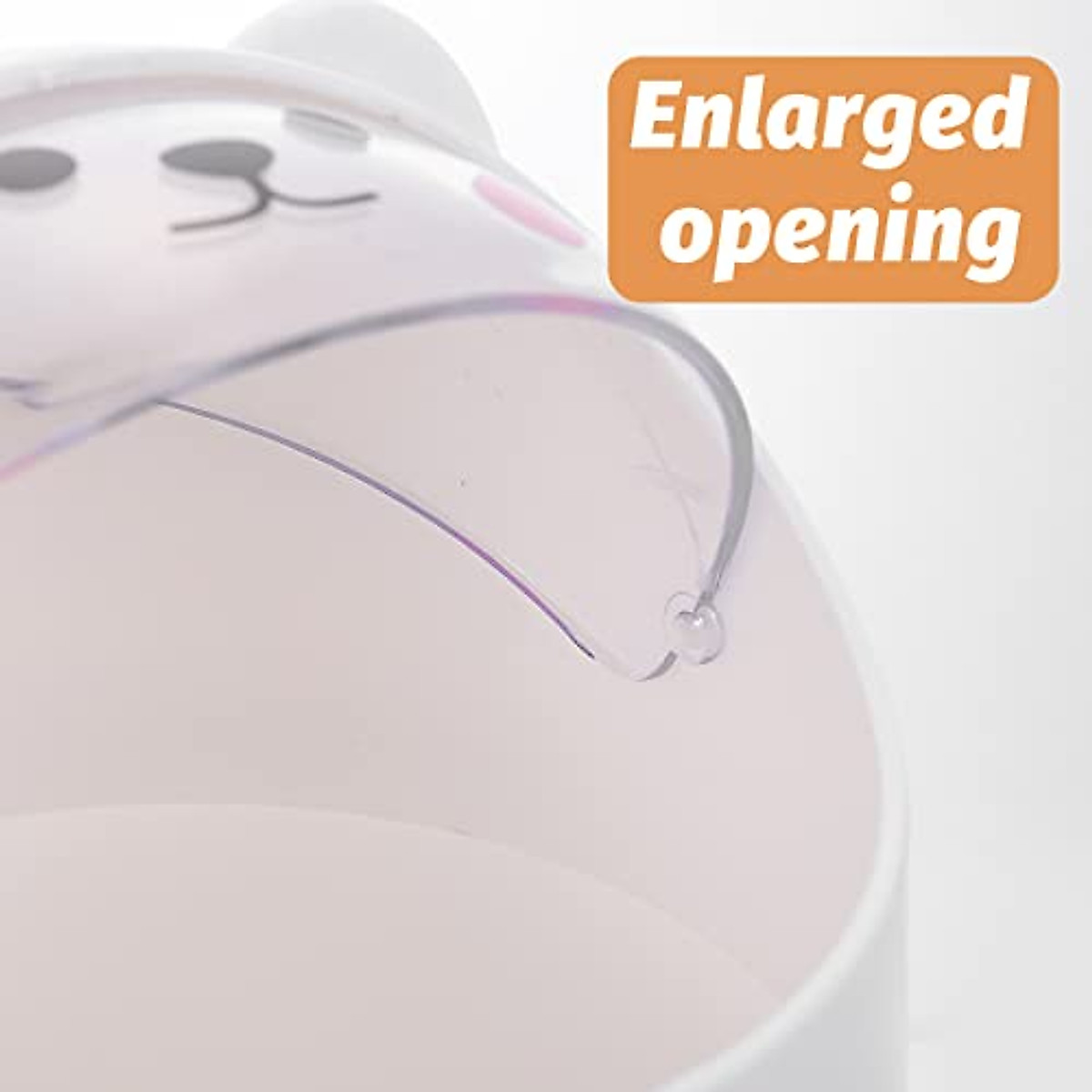 Cabilock 2pcs Desktop Bin Living Brush Room Bathroom Garbage Lid Vanity Bucket Rubbish Makeup Shape Wastebasket Can Waste Office Lovely Cartoon White for Small with Animal Desk Holder