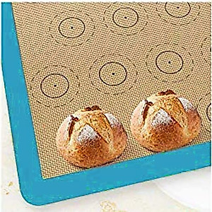 Macaron Silicone Baking Mats Set of 2,Non Stick Silicon Liner for Bake Pans & Rolling For Macaroons, Bake Pans, Pizza, Toaster, Cake, Cookie and Bread MakingQ