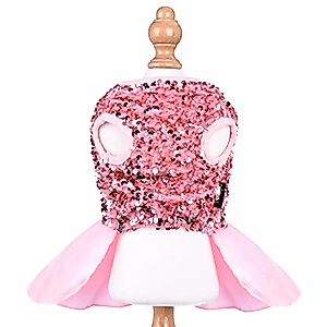 Dog Sweaters for Small Dogs Girl Winter Puppy Wedding Dress Cold Weather Pet Clothes Outfits Fleece Warm Doggie Apparel for Chihuahua Yorkie Teacup Clothing (Small, Pink)