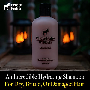 Pete & Pedro HYDRATE - Hydrating Argan Oil Shampoo For Men & Women | Moisturizing Daily Shampoo Cleanser For Dry, Dull, & Fragile Hair | As Seen on Shark Tank, 8.5 oz.
