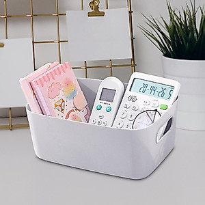 MagiDeal Desktop Storage Basket, Cosmetic Organizer with Handles, Cabinet Organizer Organizing Container for Cabinet Playroom Drawers Shelves Closet, S