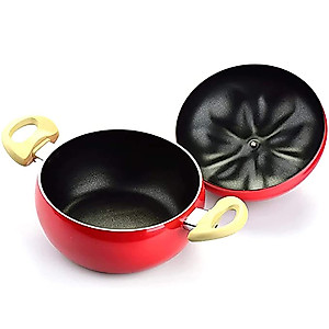 Enamel Cast Iron Stock Pot,Nonstick Soup Pot Pasta Can,Cute Vegetable Shape,Multifunction Cooking Pot with Handles
