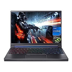 Acer Predator Triton 300 Gaming Laptop, 14.0 inch 165Hz FHD Display, NVIDIA GeForce RTX 3060, 12th Gen Intel Core i7-12700H, 16GB DDR5 RAM, 512GB SSD, Windows 11 Home, Gray, Bundle with Cefesfy