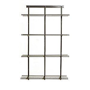 ClosetMaid 52845 ShelfTrack Adjustable Utility Organizer Kit, 4' X 12", Nickel
