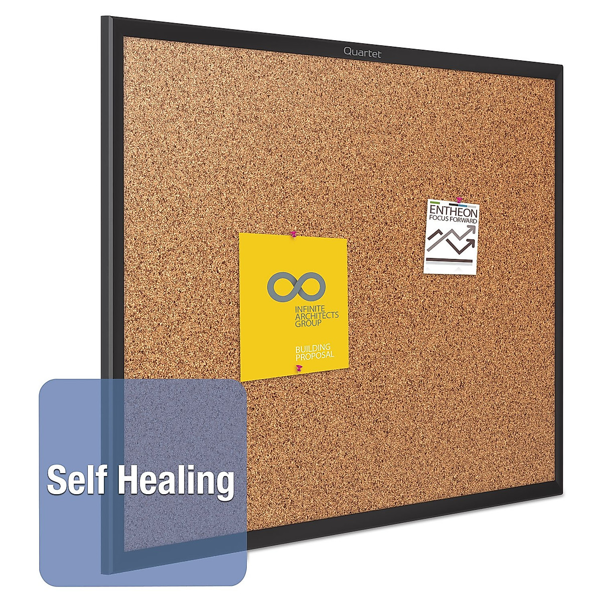 Quartet Cork Board, Bulletin Board, 8' x 4' Corkboard, Black Frame (2308B)