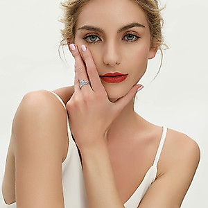 STARCHENIE 1.25 Ct Cubic Zirconia Engagement Rings Set for Women Sterling Silver CZ Wedding Bridal Ring Set