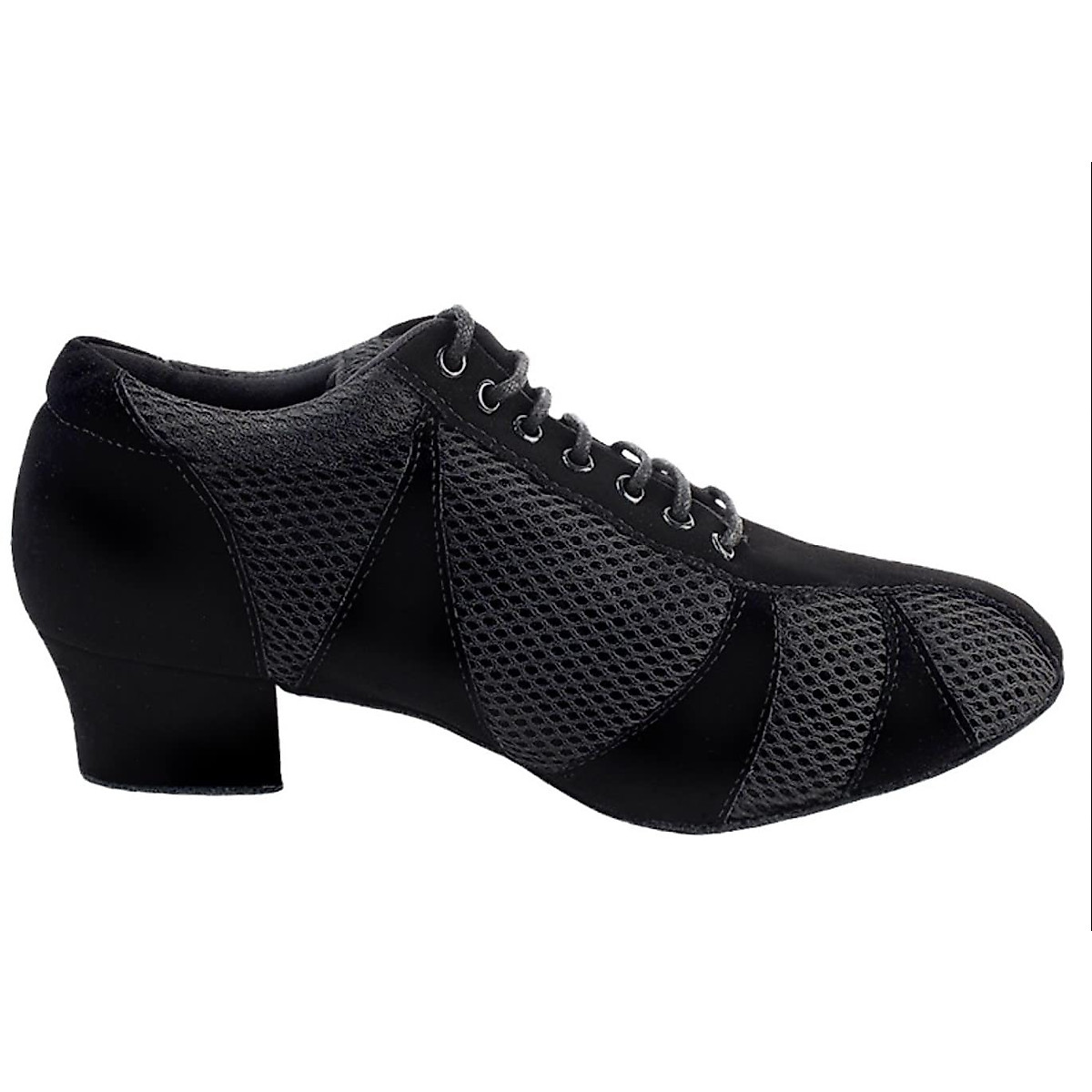 Very Fine Dancesport Shoes - Limited Edition 705LEDSS Black Nubuck & Black Knit Mesh 1.5 inch Heel & Shoe Bag (Size 9.5)